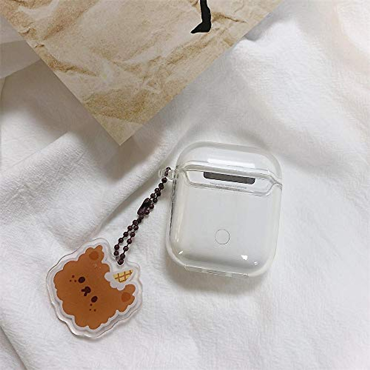 Ownest Compatible with AirPods Case with Cute Clear Girl Cartoons Animal Design Smooth Soft TPU Cover Case for Airpods 2 &1,Cute for Airpods-Bear