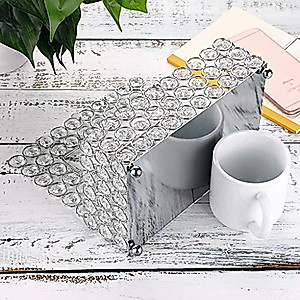 Sumnacon Rectangular Crystal Tissue Box Cover, Decorative Toliet Paper Box, Crystal Napkin Holder, Facial Tissue Holder for Bathroom/Dresser/Night Stand/Desk/Table, Silver
