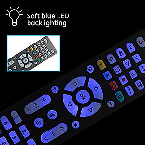 GE Backlit Universal Remote Control for Samsung, Vizio, LG, Sony, Sharp, Roku, Apple TV, TCL, Panasonic, Smart TV, Streaming Players, Blu-Ray, DVD, Simple Setup, 4-Device, Graphite, 48848