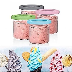 Creami Pints and Lids, for Ninja Creami Deluxe Pints, Creami Pint Airtight,Reusable for NC301 NC300 NC299AM Series Ice Cream Maker