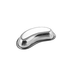 WG inc Kidney Tray Basin Emesis Stainless Steel 304 Grade Dental Surgical Utility Dish Thick Gauge Reusable containers Soiled dressings Mixing Organizers (Small (6 Inch))