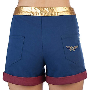 DC Comics Wonder Woman High Waisted Shorts-XX-Large Navy