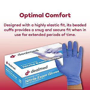 Dealmed Medical Exam Gloves – 100 Count Small Nitrile Gloves, Disposable, Non-Irritating Gloves, Latex Free Gloves, Multi-Purpose Use for a First Aid Kit and Medical Facilities