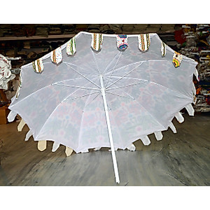 Garden Umbrellas-Garden Parasol Umbrellas, Patio Umbrellas, Handmade Umbrellas, Decorative Umbrellas for Bridal Shower, Outside Umbrella for Garden, Wedding Party Umbrella (White Elephant)