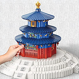 MACTANO Architecture Mini Building Block Set, Chinese Temple of Heaven Model MOC Building Kit for Adult -3876PCS