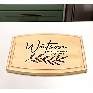 Personalized Mr & Mrs Cutting Board Wedding Gift for Couple Custom Engraved Arched Cutting Board
