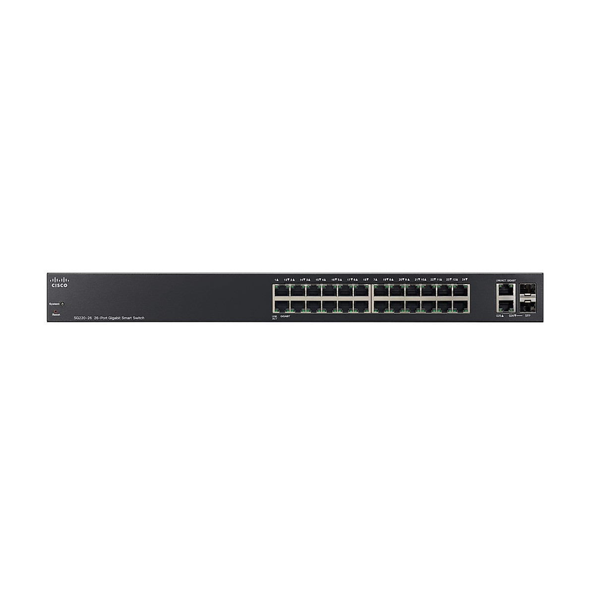 Cisco SG220-26-K9 26-Port Gigabit Smart Plus Switch, Black