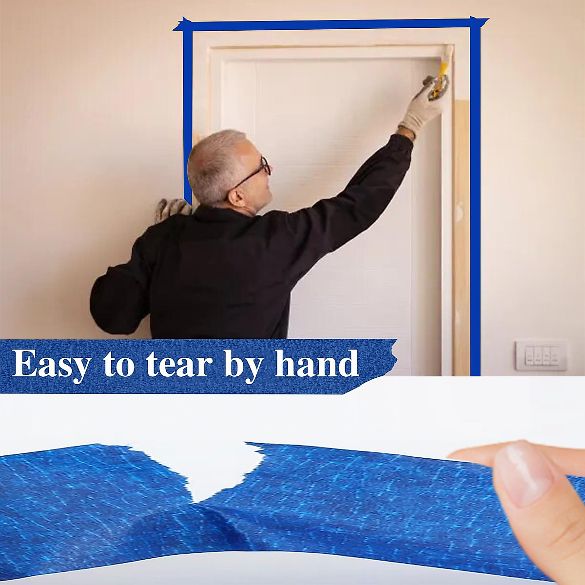 TOTDTDA Painters Tape 1 Inch Wide, 4-Pack Blue Tape for General Purpose Use, 1 Inch X 55 Yards X 4 Rolls, 220 Yards in Total