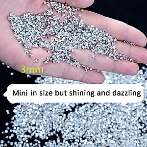 Zhbrchz 12000pcs 3mm Tiny Silver Tone Table Scatter Confetti Crystals Acrylic Diamonds Rhinestones for Table Decorations Party Wedding Decorations Bridal Shower Decorations Vase Beads