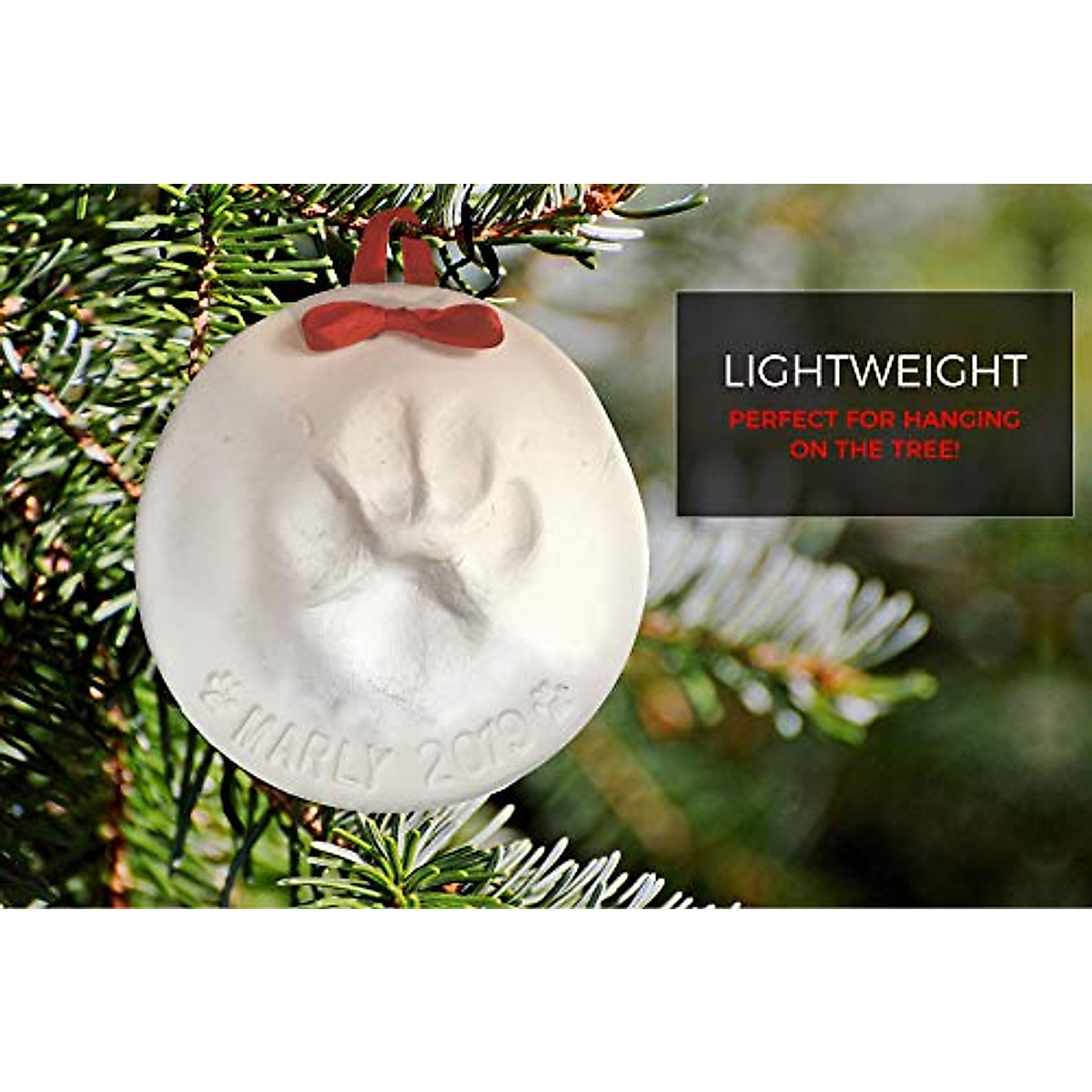 Ultimate Pawprint Keepsake Kit (Makes 2) - Paw Print Christmas Ornament w/ Bonus Personalization Tool & Display Stands! For Dogs, Cats & Pets. Non-toxic. Clay Air-Dries Soft, Light & Uncrackable.