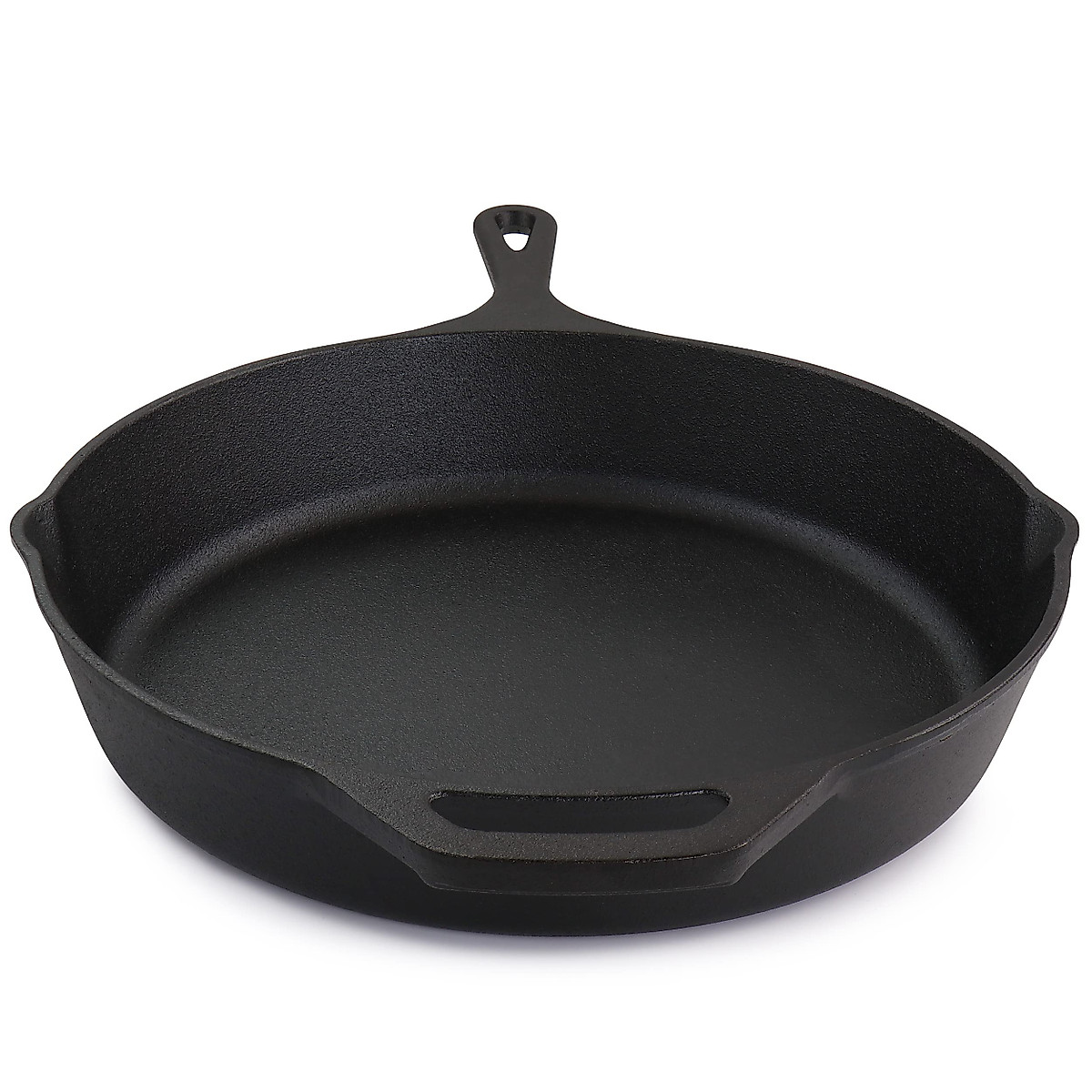 MegaChef 12 Inch Round Preseasoned Cast Iron Frying Pan in Black, MCCI