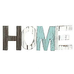 MyGift Rustic Multicolored Solid Wood HOME Cut Out Word Sign, Kitchen Framhouse Frestanding Decor, Mantel, Above Cabinet Decor
