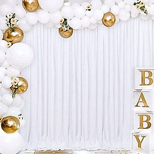 White Polyester Background Drapes 10ft x 8ft Photography Backdrop Curtain Outdoor Wedding Backdrop Panels