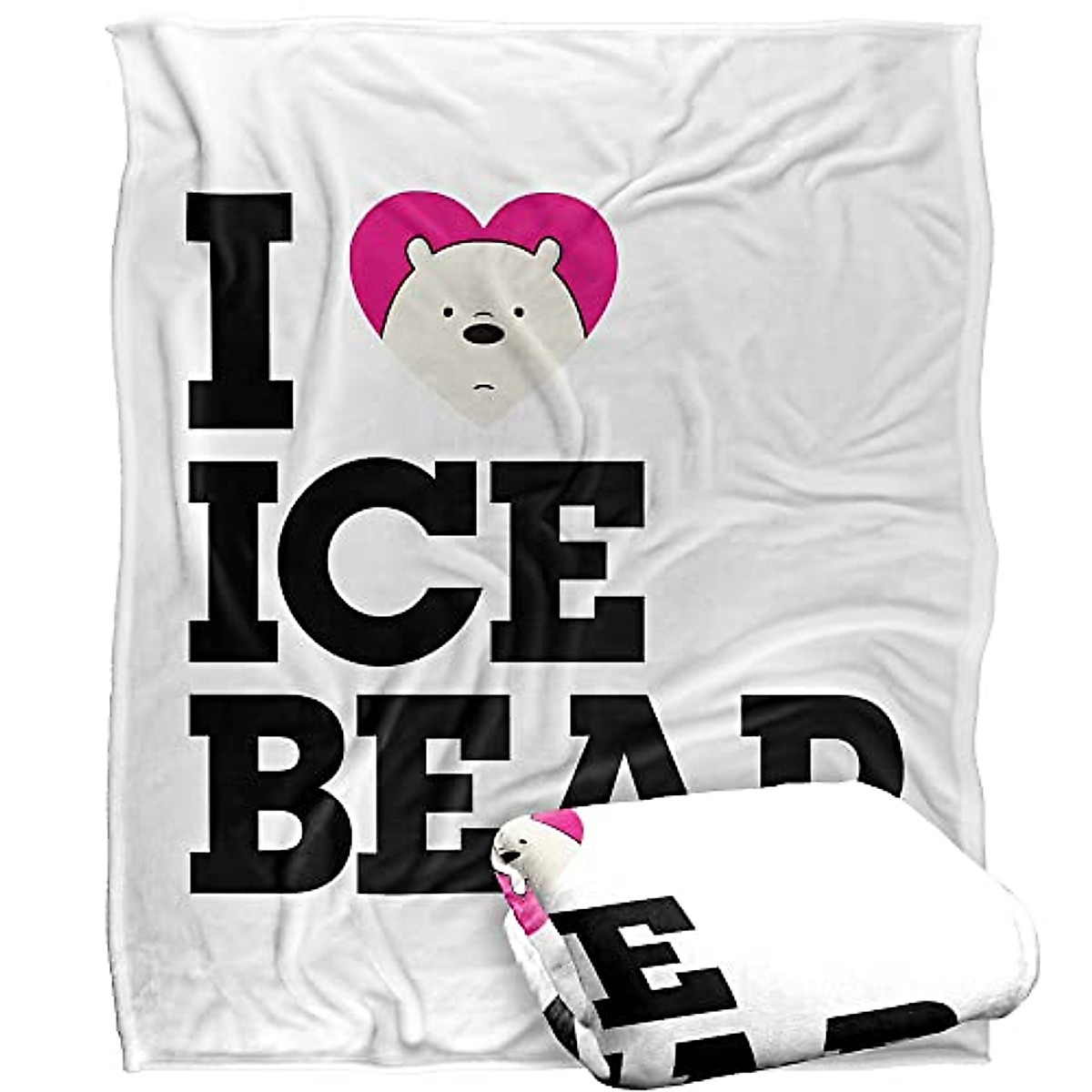 We Bare Bears Heart Ice Bear Officially Licensed Silky Touch Super Soft Throw Blanket 50" x 60"