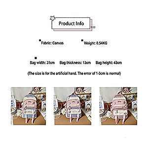 ZUCHON Kawaii Backpack with Cute Pendant & Pin,Large Capacity School Bags Aesthetic Backpacks for School Cute Bookbags (with Lunch Bag) Purple