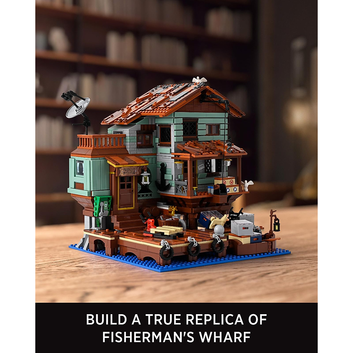 Nifeliz Fisherman's Wharf, Iconic Fisherman's Wharf Building Model Toy, Multi-Storey Wood Frame House Display Set for Adult Gift Giving (2,100 Mini Pieces)