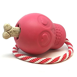 SodaPup USA-K9 Skull – Durable Dog Tug Toy, Chew Toy, & Treat Dispenser Made in USA from Non-Toxic, Pet-Safe, Food Safe Natural Rubber Material for Bonding, Mental & Physical Exercise, & More
