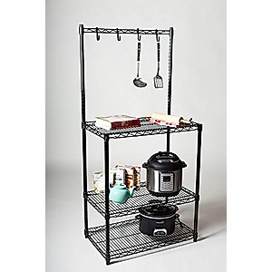 Omega 21" Deep x 36" Wide x 74" High Classic Black Bakers Rack