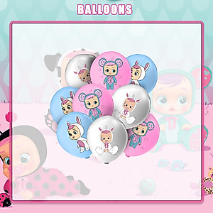 Cry Babies Magic Tears Birthday Party Supplies Favors for Grils Boys Kids Party Decorations Set Includes Plates Backdrop Cups Napkins Cake Cupcake Toppers