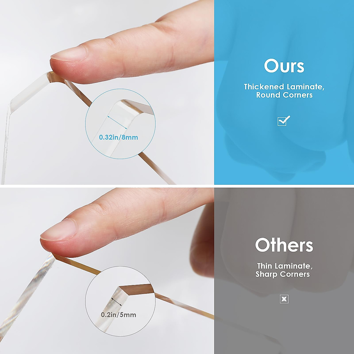 RekRang Acrylic Desk Bookshelf,Small Desktop Bookcases Clear Book Shelf Organizer for Home Office School,Book Stand Display Rack for CDs Magazines Books