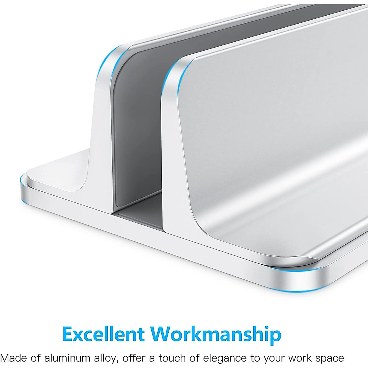 Vertical Laptop Stand, Adjustable Laptop Holder Desktop Stand (Small, Sliver)