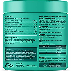 Glucosamine for Dogs Soft Chews 120 ct - Hip and Joint Supplement for Dogs with Chondroitin, Turmeric & MSM - Dog Joint Supplement + Vitamin E for Small, Large Breed & Senior Dogs Mobility Support