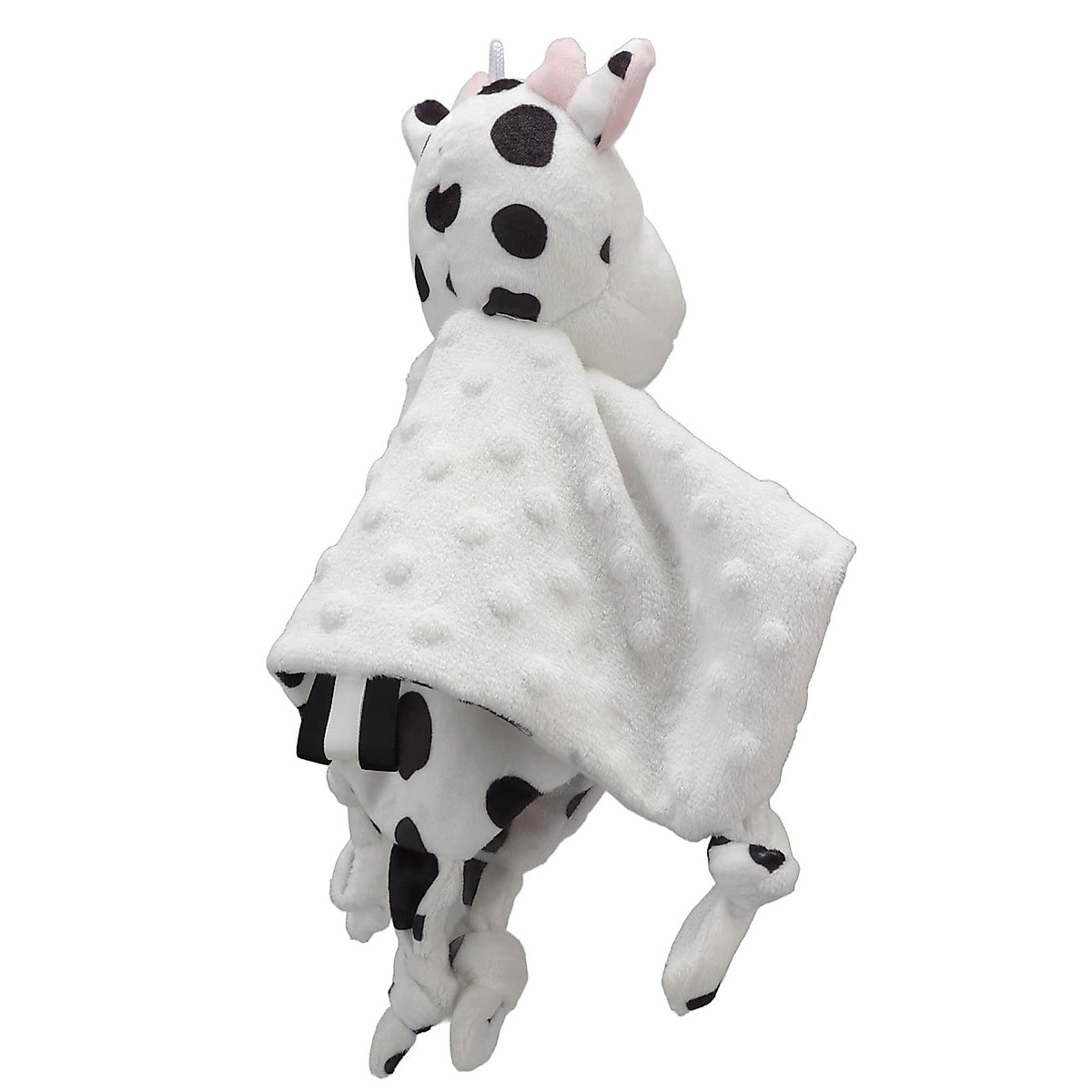 Baby Security Blanket, A Cartoon Quilt, Loveys for Babies, Baby Lovey A Soft Plush Quilt with A Nipple for Children from 3 Months (Cow)