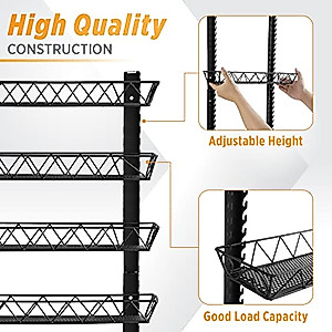 Spice Rack Wall Mount, 9 Tier Adjustable Spice Rack, Spice Organizer, Pantry Door Organizer, Heavy Duty/Easy to Assemble Space Saving Hanging Spice Seasoning Rack Organizer for Kitchen Cabinet