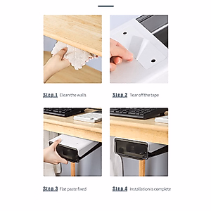 ELJIF Under Desk Drawer, Office Organizer, Storage Cabinet, Self-adhesive Organizer Box, Slide-out Cabinet, Desk Caddy Single Medium (White)