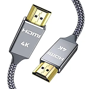 Capshi 4K HDMI Cable 6.6 ft, High Speed 18Gbps HDMI Cable,4K, 3D, 2160P, 1080P, Ethernet - 28AWG Braided HDMI Cord - Audio Return(ARC) Compatible UHD TV, Blu-ray, PS4, PS3, PC