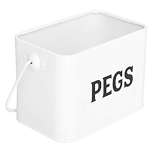 Home Basics CS37374 Peg Holder, 7.75" x 4.5" x 4.5", White