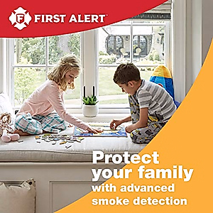 FIRST ALERT Hardwired Wireless Smoke Alarm with Photoelectric Sensor and Battery Backup, SA521CN-3ST , White