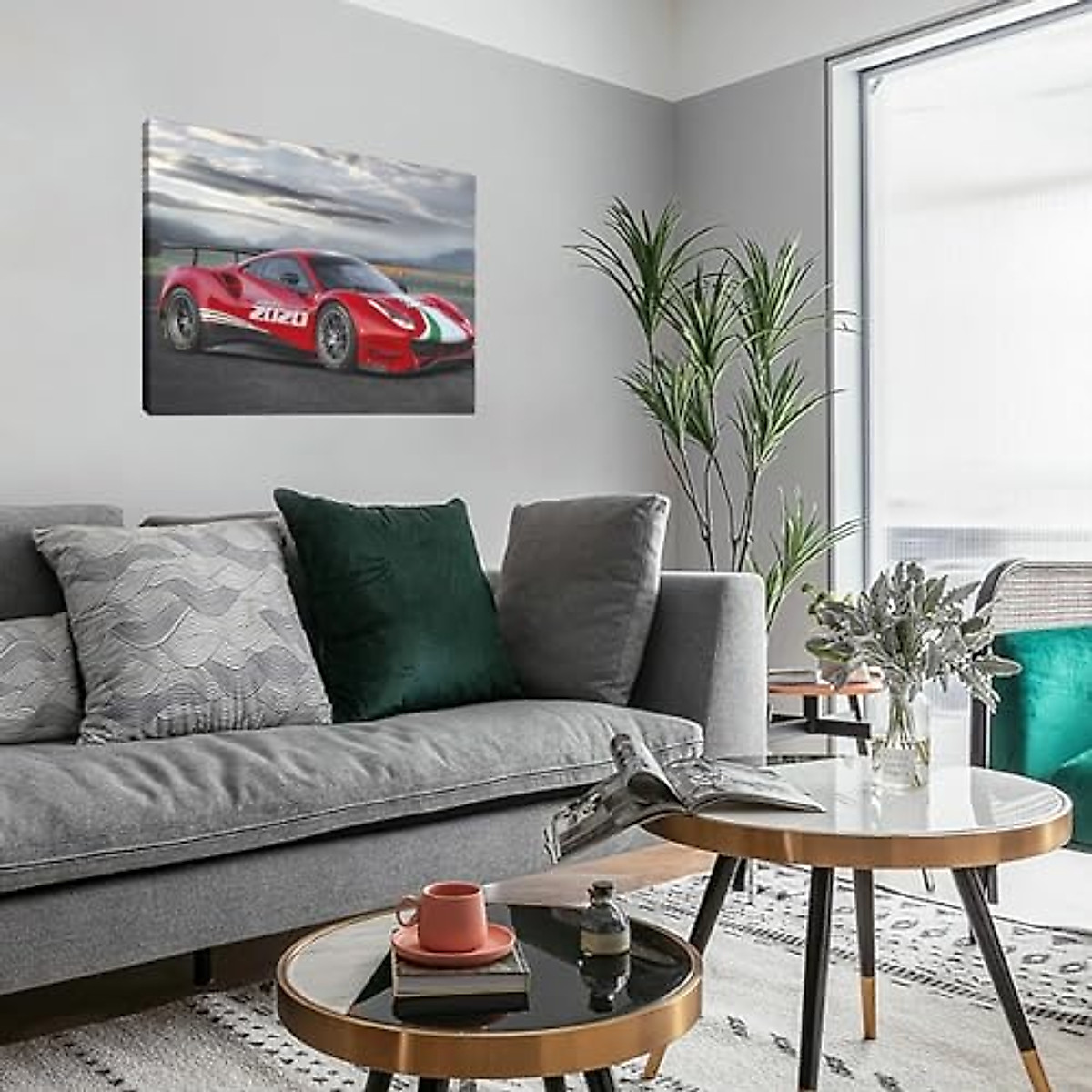 Car Poster Ferrari F40 Supercar Posters Racing Car Canvas Wall Art For Boy's Bedroom SuperCar Wall Decor Frame-style 24x16inch(60x40cm)