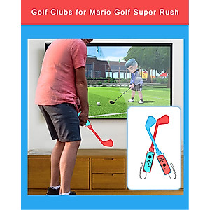 2023 Switch Sports Accessories Bundle,Hacksya Family Accessories Kit for Nintendo Switch Sports Games : Mario Golf Clubs,Wrist Bands,Soccer Leg Straps,Sword and Tennis Rackets