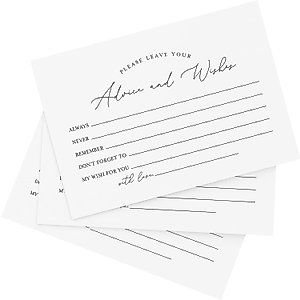Bliss Collections Advice and Wishes Cards, Mad Libs Modern Calligraphy, Perfect for: Bridal Showers, Wedding, Baby Shower, Words of Wisdom for Bride and Groom, 4"x6" Cards (50 Cards)