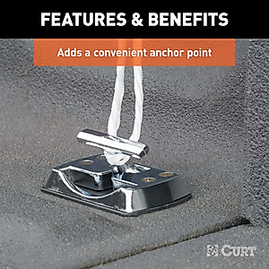 CURT 83060 Fold-Away Rope Hook Tie Down Anchor, 1,200 lbs Capacity