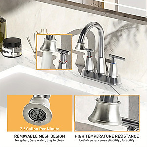 Faucet Aerator Compatible with Moen 116618BN, Faucet Parts High Flow Sink Aerator Replacement for Shower Bathroom Kitchen 2.2 Gallon Per Minute,Brushed Nickel Finish