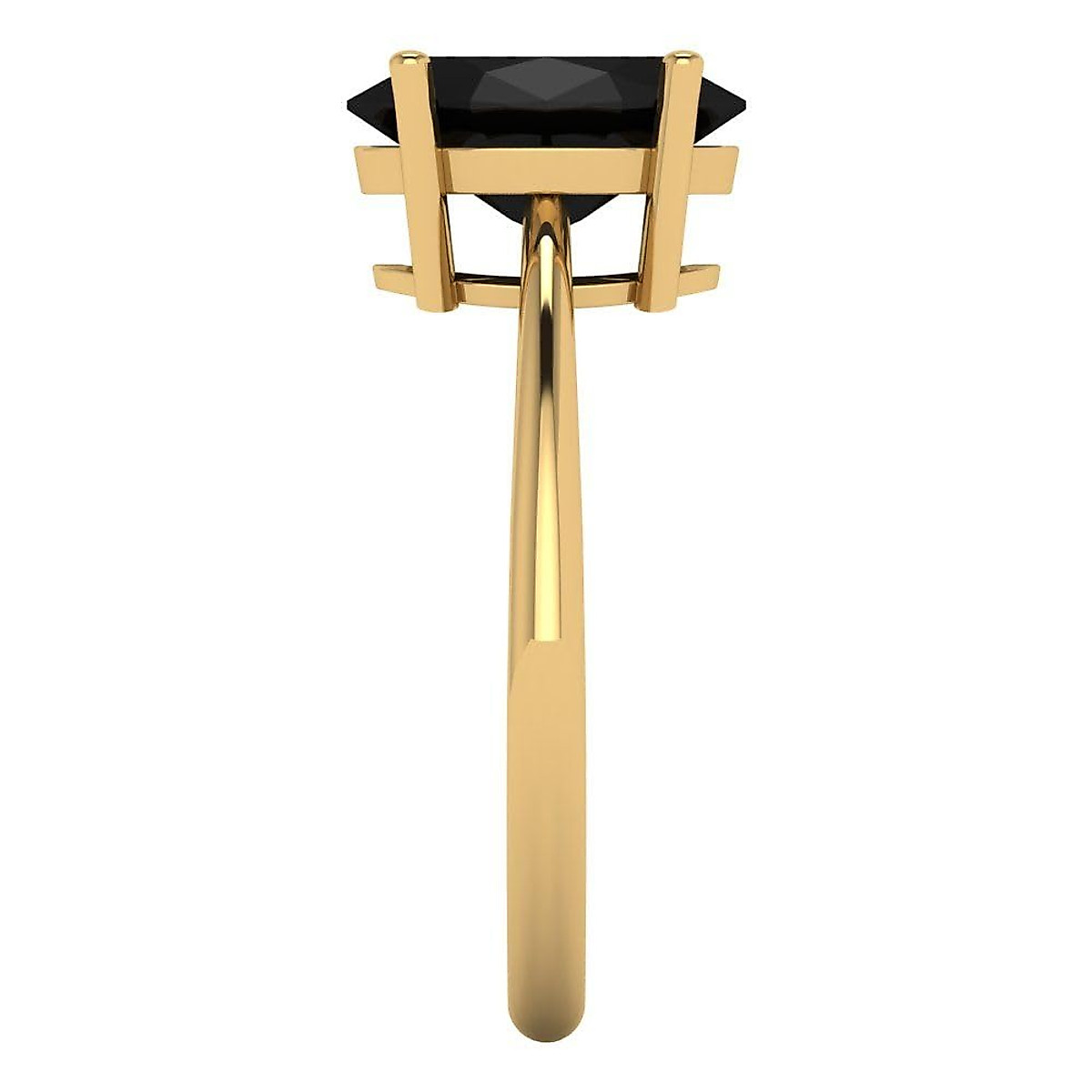 2.6 ct Oval Cut Solitaire Black Onyx Classic Art Deco Bridal Wedding Statement ring Solid 18K Yellow Gold for Women Size 10