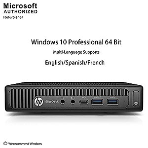 HP EliteDesk 800 G2 Desktop Mini Business PC, Intel Quad-Core i5-6500T up to 3.1G,16G DDR4,240G SSD,VGA,DP,Win 10 Pro 64 bit-Multi-Language Support English/Spanish (Renewed)