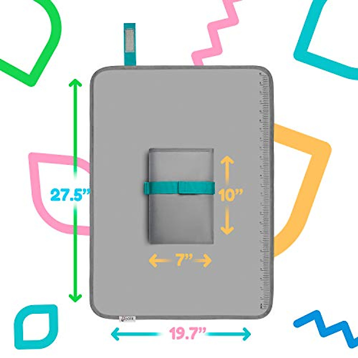 Toolik Baby Diaper Changing Pad, Extra Large (27.5 x 19.7 inch) Waterproof Mat for Stroller Walks or Diaper Bag, Fits Newborn and Toddler for Quick Change on The go (Grey, Solid)