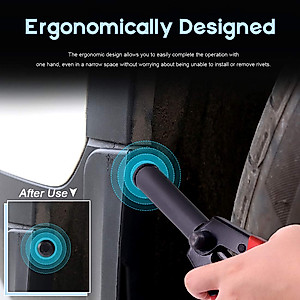 Glarks 42Pcs Plastic Rivet Gun Set, Fastener Removal Tool and Universal Pop Rivet Assortment Set for Installing and Removing Car Door Panel and Upholstery Clips