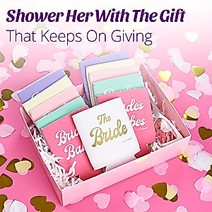 BRIDE'S BABES Bachelorette Party Can Sleeves - 11 Pack Insulated Neoprene Drink Holders for Regular Cans Bottles | Decorations, Supplies & Favors (Retro Rainbow)