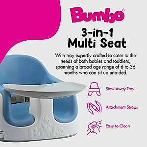 Bumbo 3-in-1 Baby Multi Seat Booster with Feeding Tray, 6-36 Months, Powder Blue