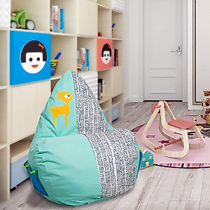 Livebest Kids Self-Rebound Sponge Sofa Bean Bag Chair Seat with Animals Pattern Indoor Furniture for Boys and Girls,Bright Color