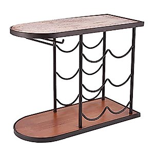 Wine Racks Metal Creative Wine Rack Solid Wood Wine Rack Shelf Goblet Holder Upside Down Wine Rack Can Put 2 Red Wine Glasses 8 Bottles of Red Wine