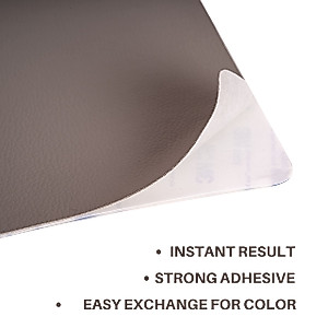 Johnson & Smith Leather Patch - Large 8"x11" Leather Repair Patch - Self Adhesive Leather Repair Patches for Furniture - Couch, Car Seats, Chair Repair with 3M Adhesive - Black Textured