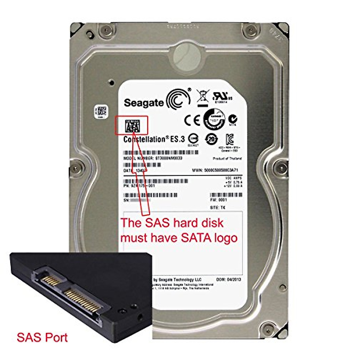 chenyang SAS to SATA Adapter SFF-8482 29Pin SAS Hard Disk Drive to Motherboard SATA 22Pin Converter Adapter