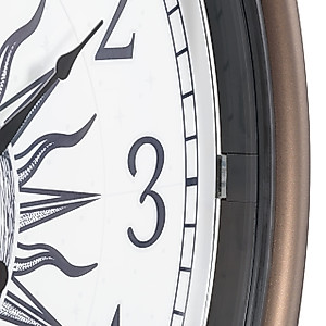 La Crosse Clock 435-3256B-SM-INT 21" Indoor/Outdoor Quartz Clock with Lighted Sun & Moon Dial