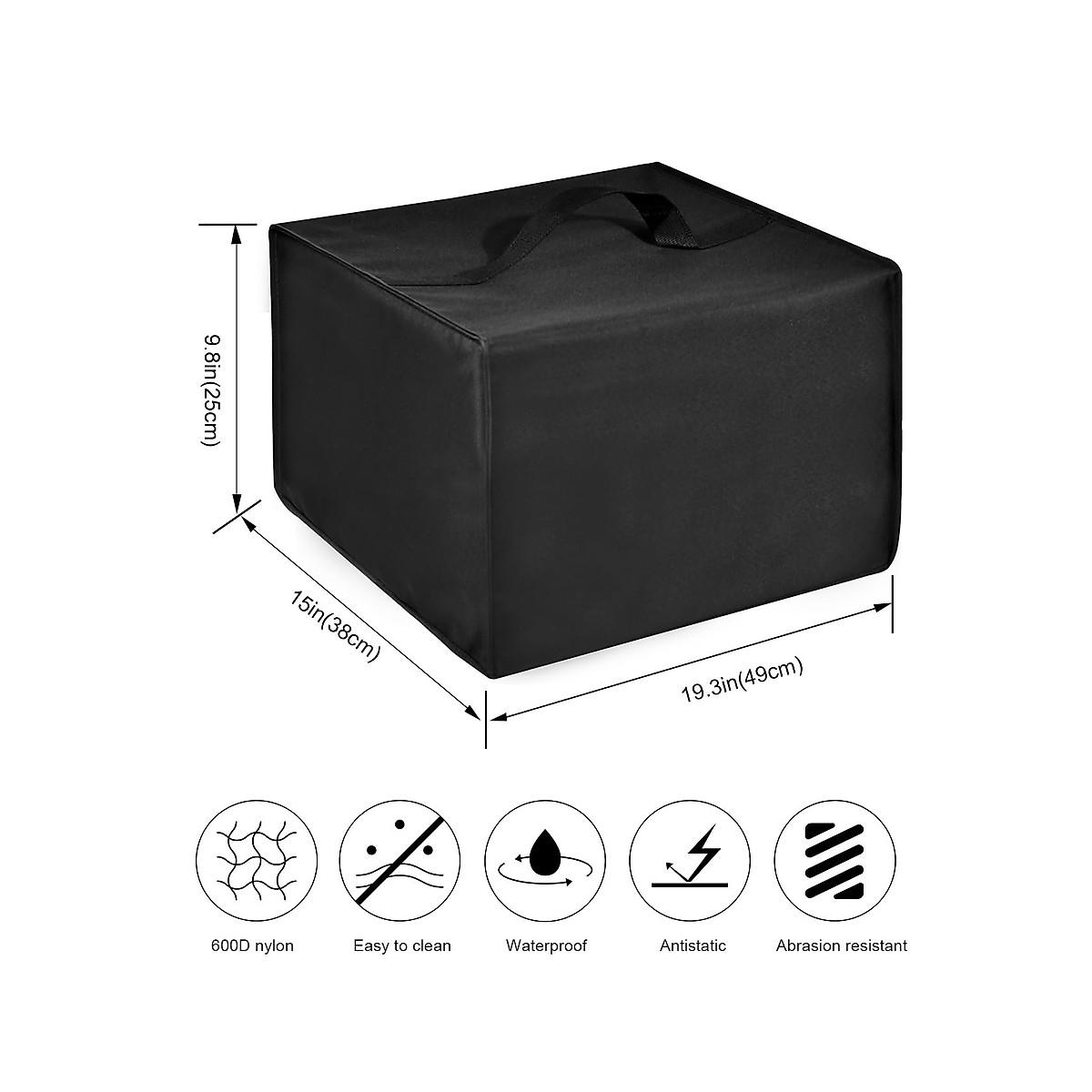 Cooker Dust Cover Heavy Duty Waterproof and Dustproof Multi-Purpose Cooker Cover Compatible with Ninja MC1001 Foodi Possible Cooker PRO 8.5-Quart Slow Cooker Oven Safe Black,19.3"Dx15"Wx9.8"H (Black)