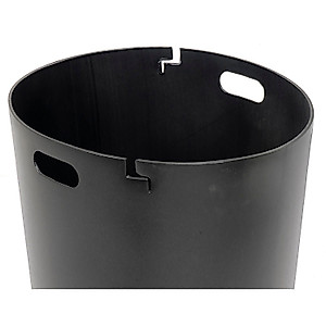 Global Industrial 36 Gallon Outdoor Metal Slatted Trash Receptacle with Rain Bonnet Lid, Black